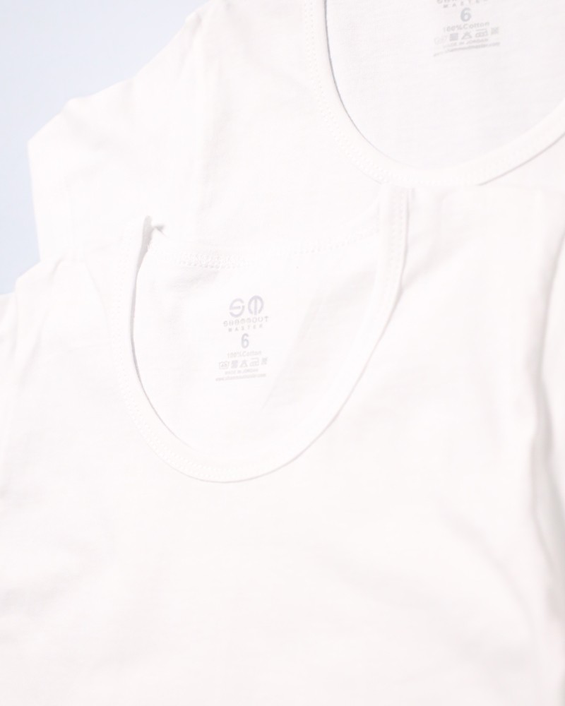 Plain White Under Vest - 2 Pieces - Daraghmeh